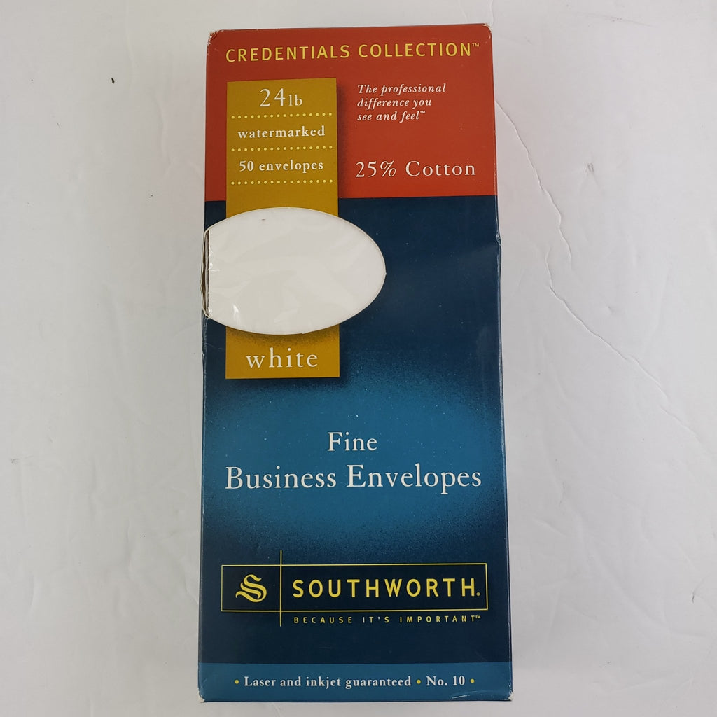 Southworth 25% Cotton Business Envelopes, White, 24lb, 50 Count ...