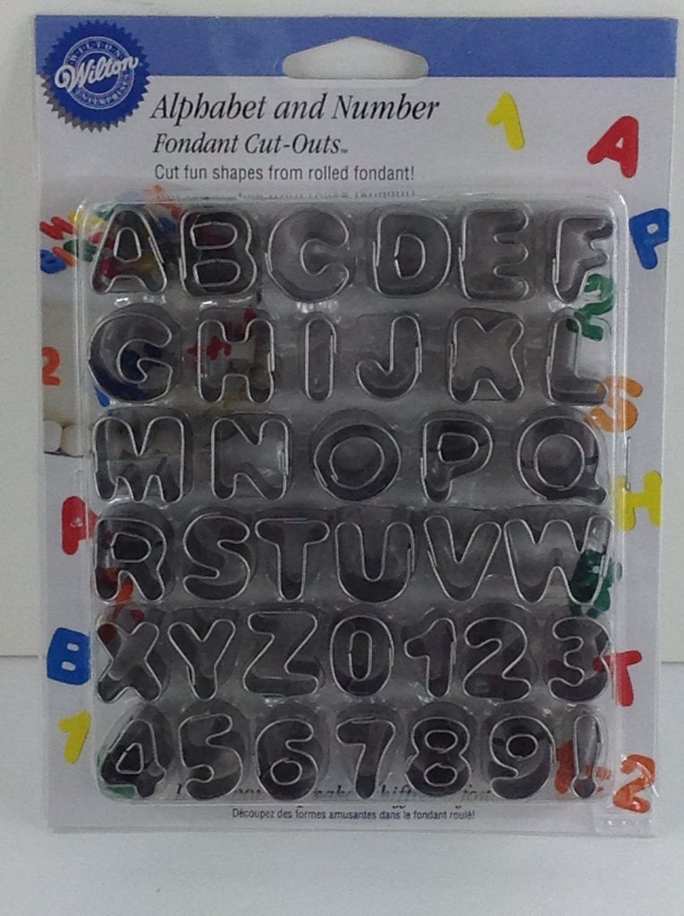 Wilton Fondant Alphabet Number Cookie Cutter Cut Outs, Set of 37 ...
